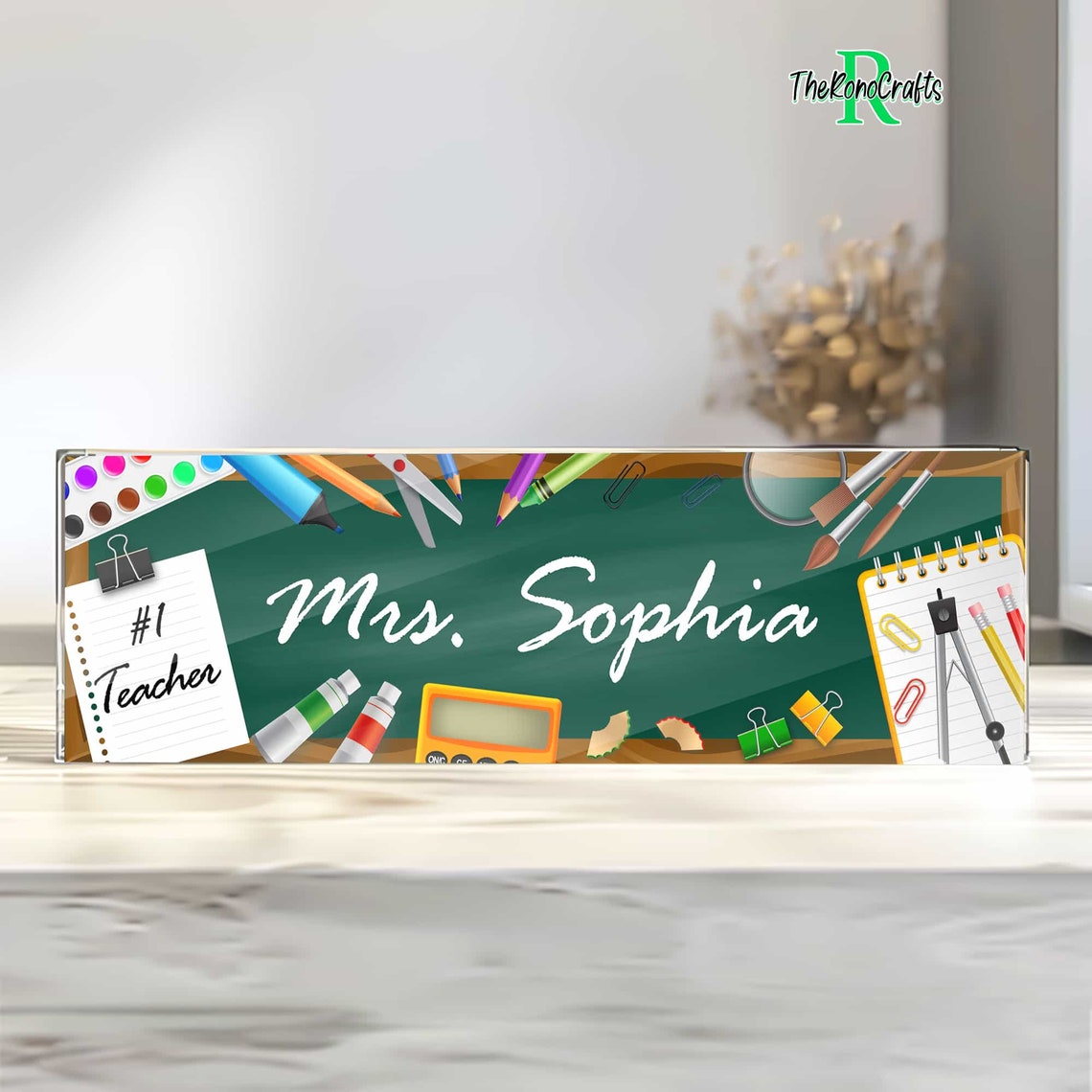 Personalized Teacher Desk Name Plate, Teacher Name Plate, Personalized ...