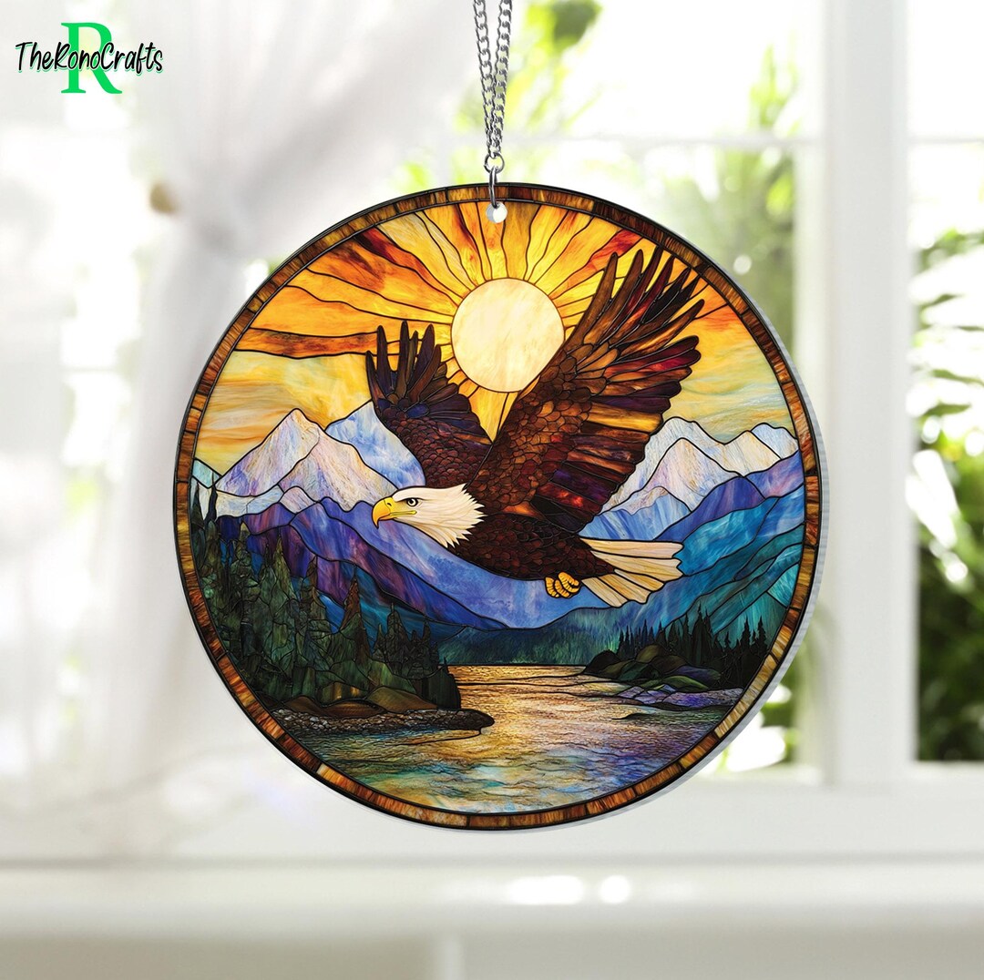 Bald Eagle Suncatcher Acrylic Hanging, Bald Eagle Acrylic Suncatcher ...