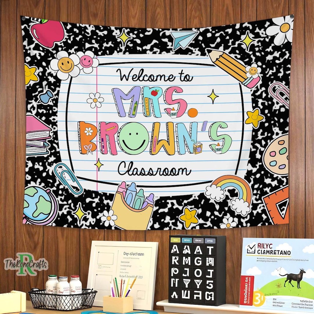 Custom Composition Notebook Classroom Banner, Welcome to Classroom ...