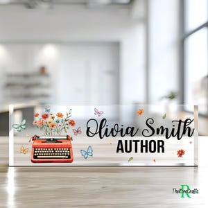 Custom Writer Desk Name Plate, Write Gift, Author Gift, Writing Author ...