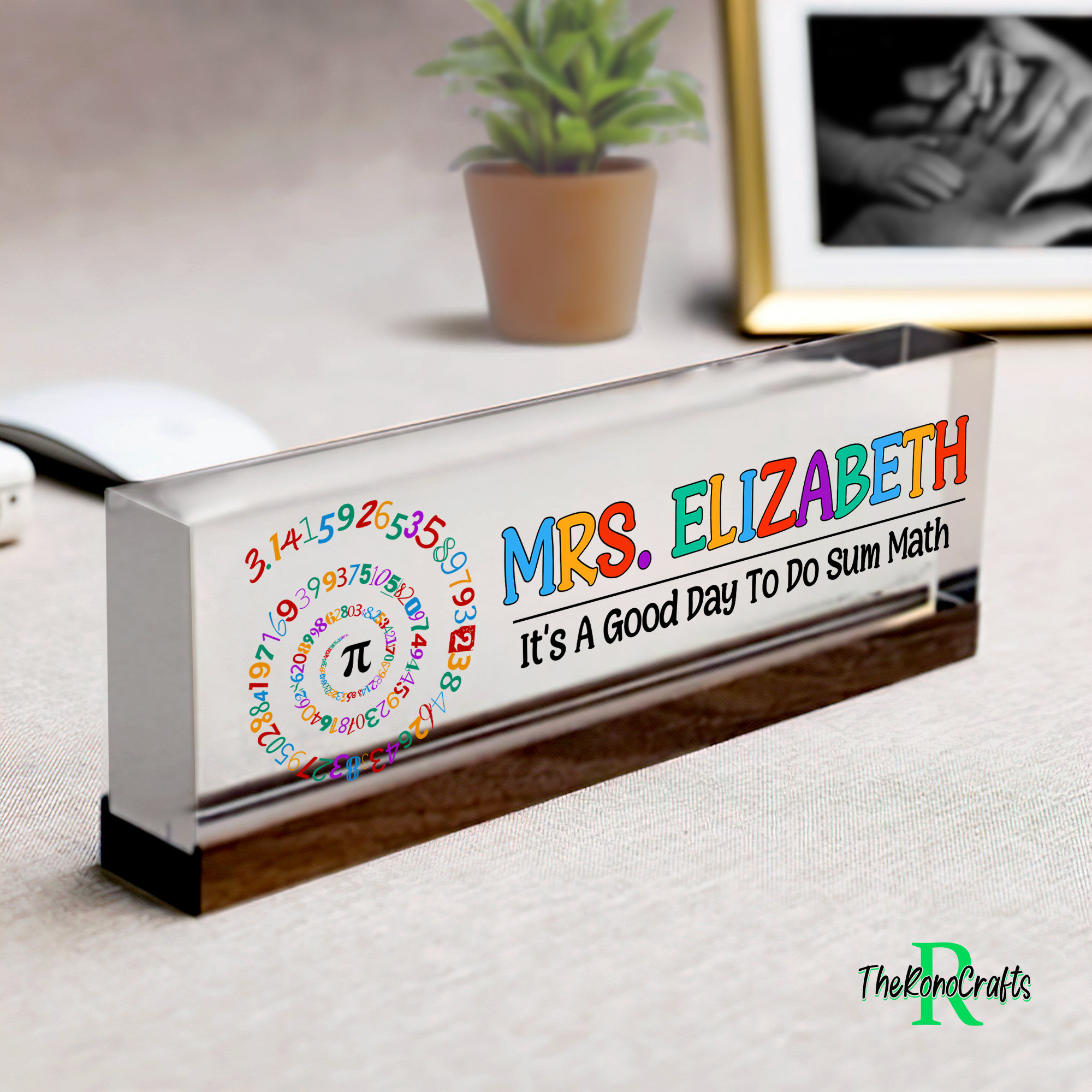 Personalized Math Teacher Desk Name Plate, Teacher Name Plate ...