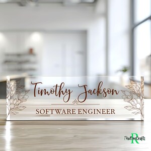 Desk Plaque, Custom Name Desk Acrylic Plate, Personalised Name Sign ...