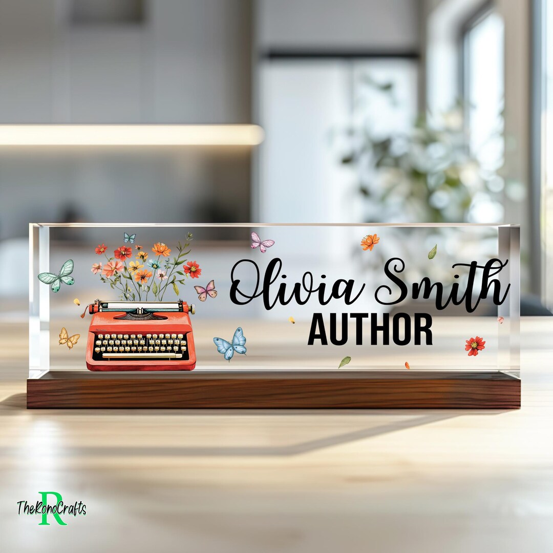 Custom Writer Desk Name Plate, Write Gift, Author Gift, Writing Author ...