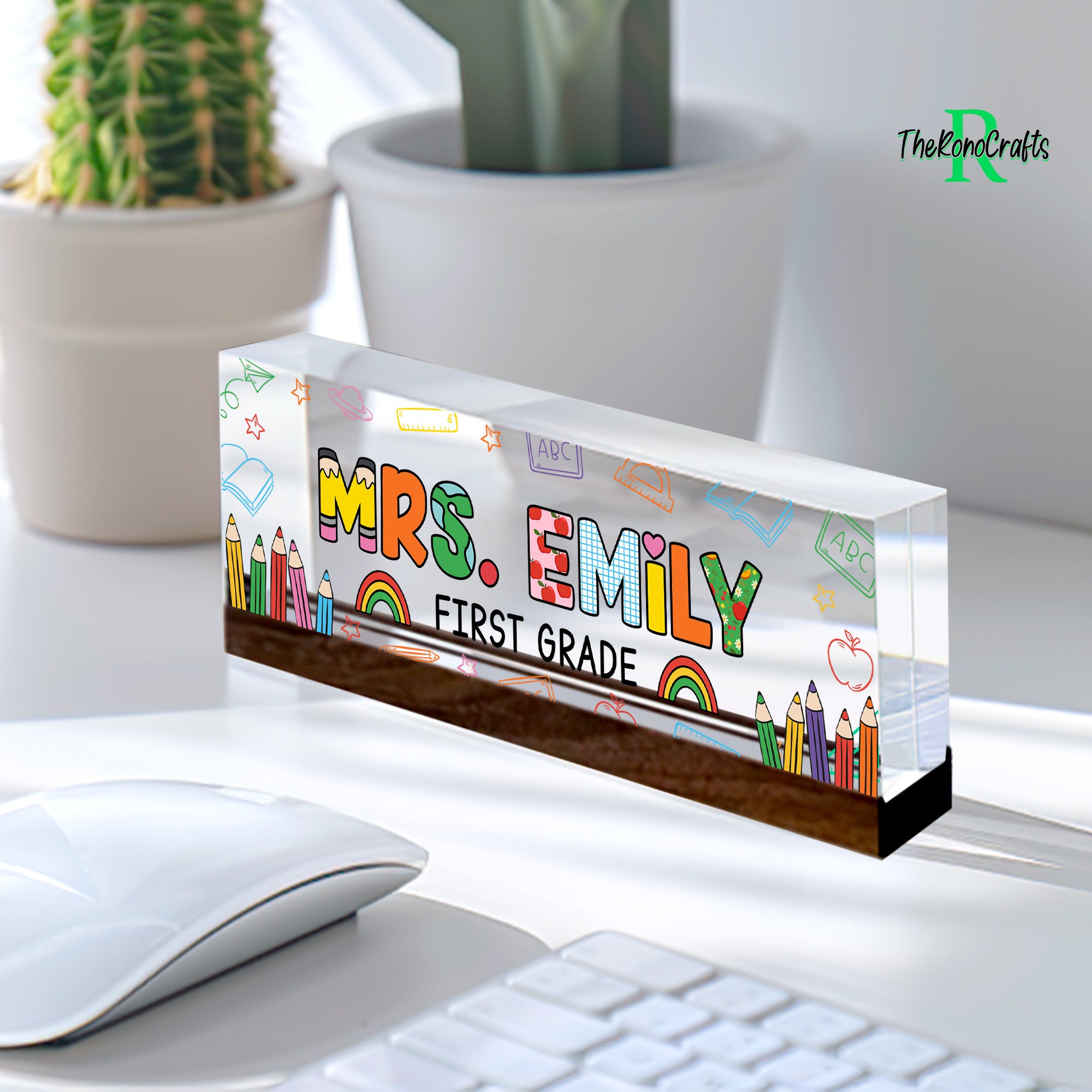 Custom Teacher Desk Name Plate, Teacher Name Plate, Personalized Name ...