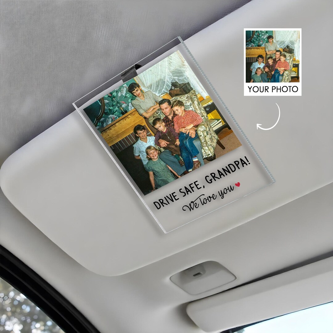 Custom Car Photo Visor Clip,gift for Dad, Gift for Granpa,father's Day ...