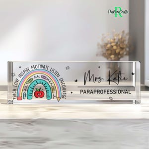 Custom Acrylic Name Plate for Desk, Teacher Name Plate ...