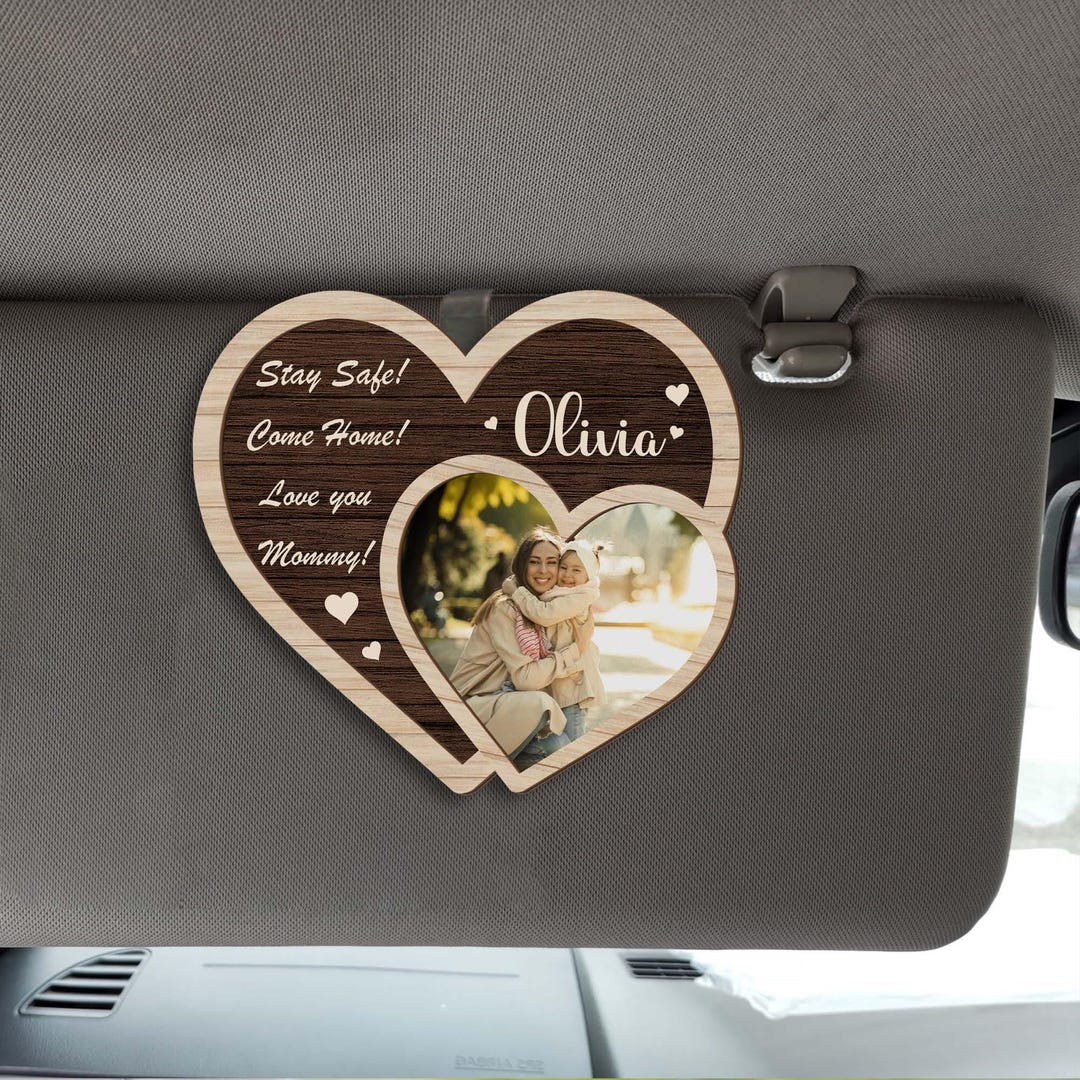 Custom Photo Car Visor Clip, Personalized Drive Safe Sun Visor Clip ...