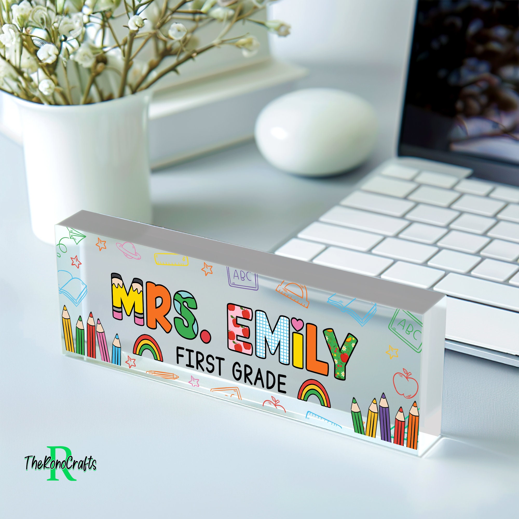 Custom Teacher Desk Name Plate, Teacher Name Plate, Personalized Name ...