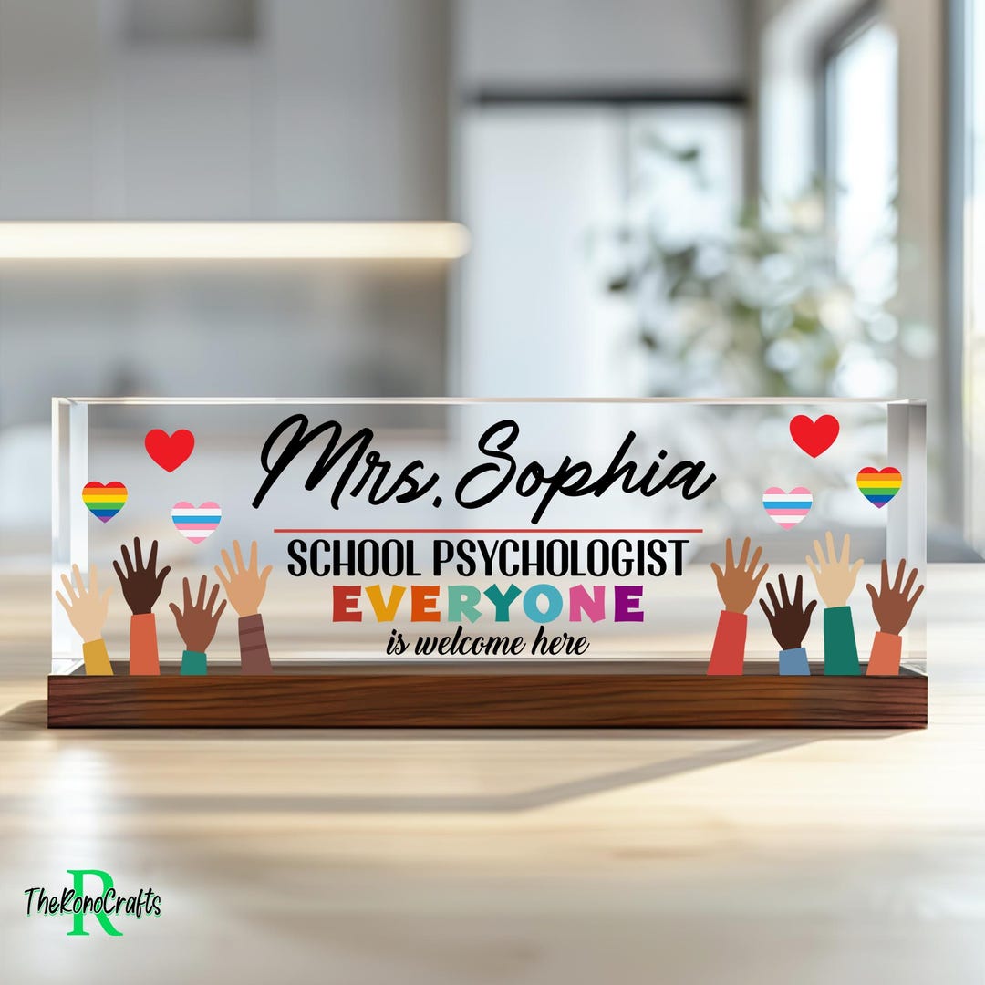 Custom Name Plate for Desk, Teacher Name Plate, Psychologist Gift ...