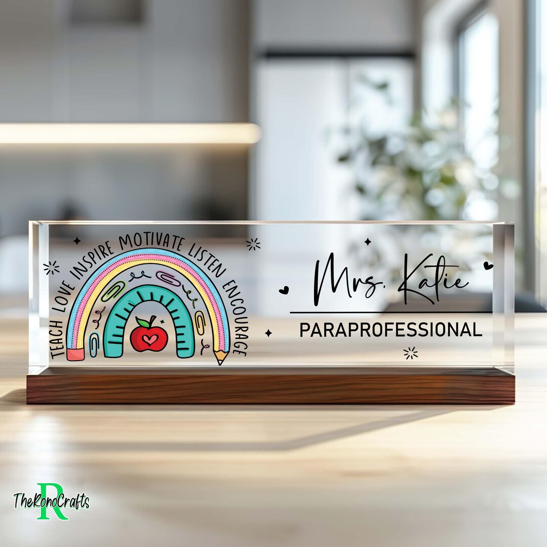 Custom Acrylic Name Plate for Desk, Teacher Name Plate ...