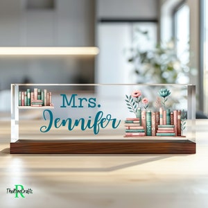 Personalized Teacher Desk Name Plate, School Librarian Gifts, Teacher ...
