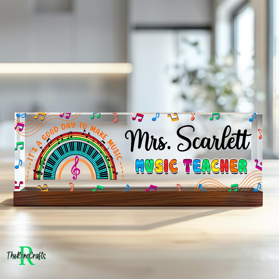 Personalized Music Teacher Desk Name Plate, Name Plate for Teacher ...