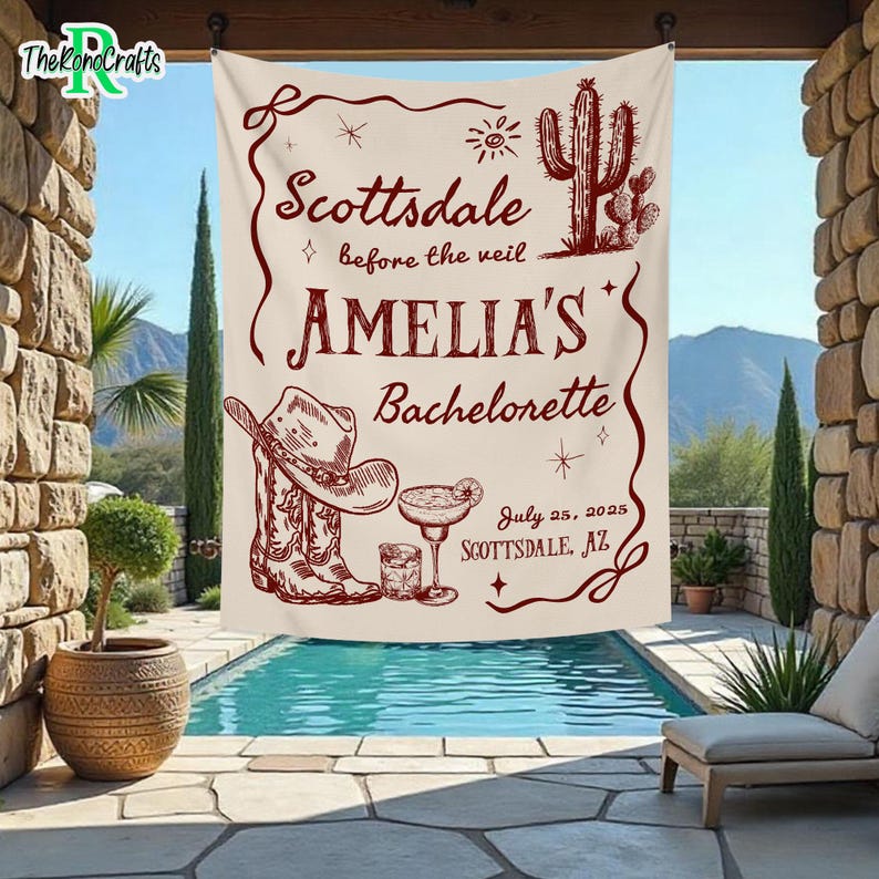 Desert Tapestry, Scottsdale Bachelorette Welcome Sign, Bachelorette ...