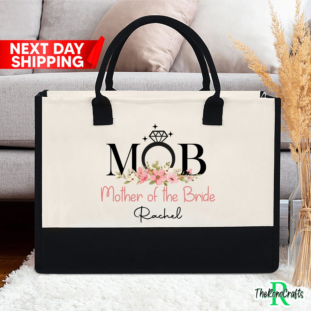 Custom Mother of the Bride Tote Bag, Mother of the Groom Bag, Matching ...