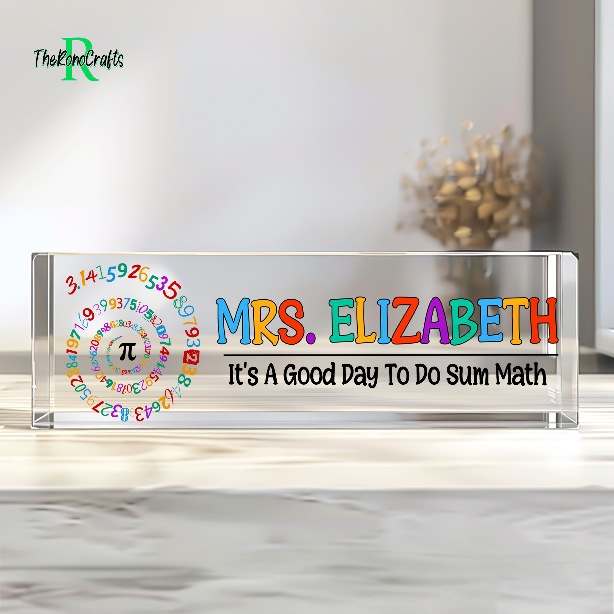 Personalized Math Teacher Desk Name Plate, Teacher Name Plate ...