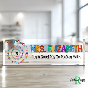 Personalized Math Teacher Desk Name Plate, Teacher Name Plate ...