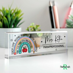 Custom Acrylic Name Plate for Desk, Teacher Name Plate ...