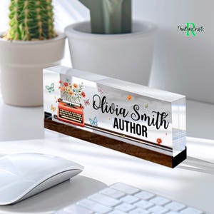 Custom Writer Desk Name Plate, Write Gift, Author Gift, Writing Author ...