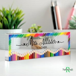 Personalized Teacher Desk Name Plate, Teacher Name Plate for Desk ...