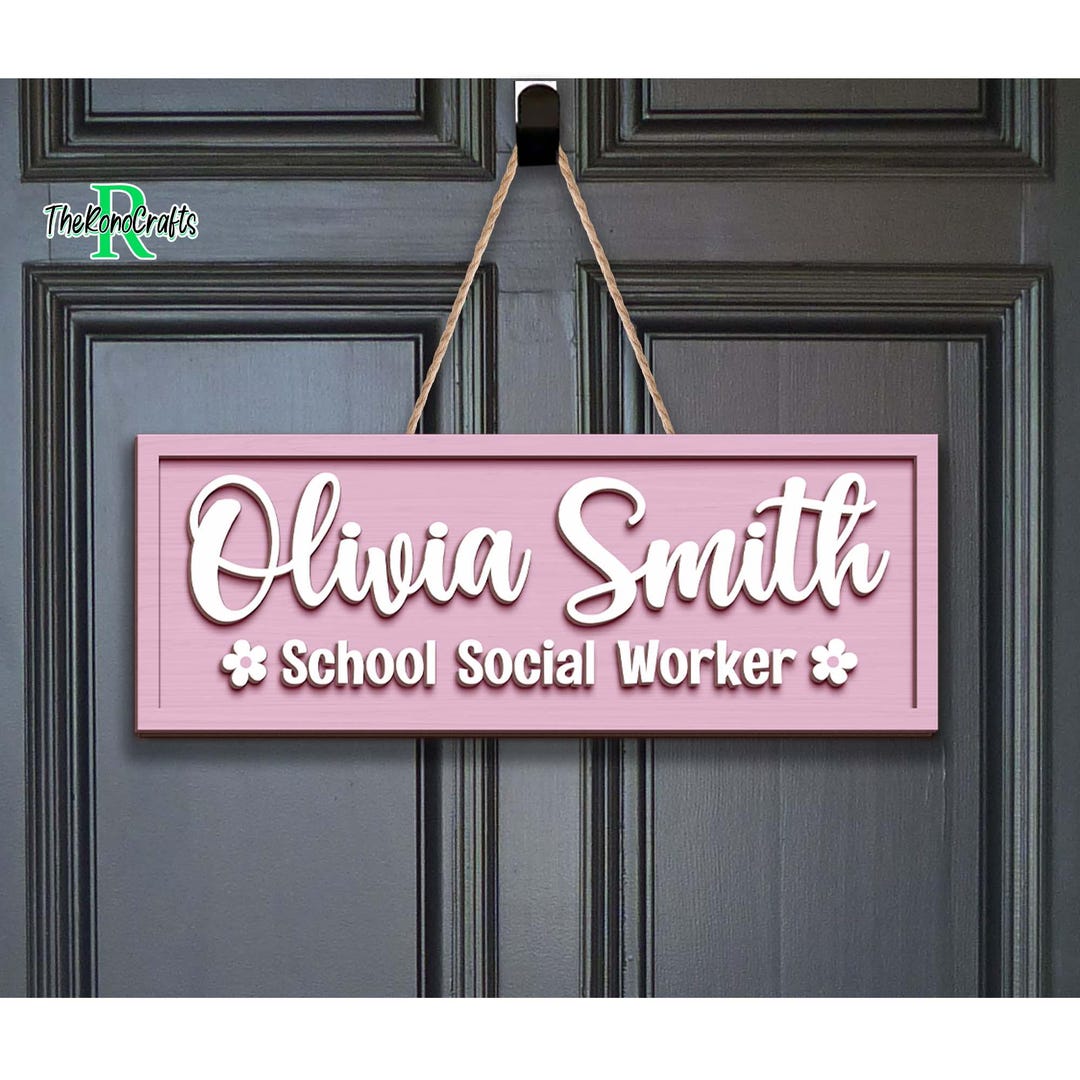 Social Worker 3D Door Hanger, Advocate Support Empower, Social Work ...