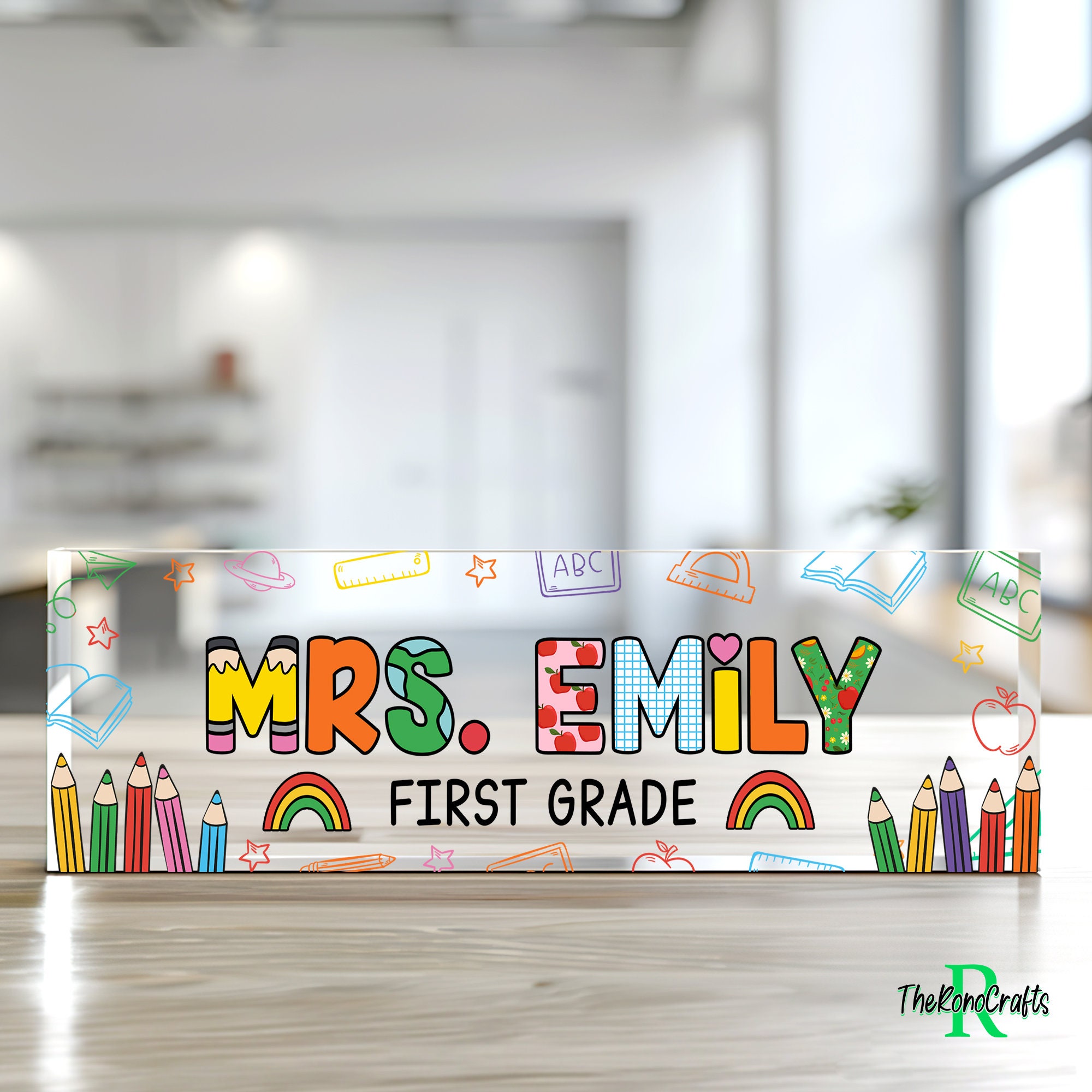 Custom Teacher Desk Name Plate, Teacher Name Plate, Personalized Name ...