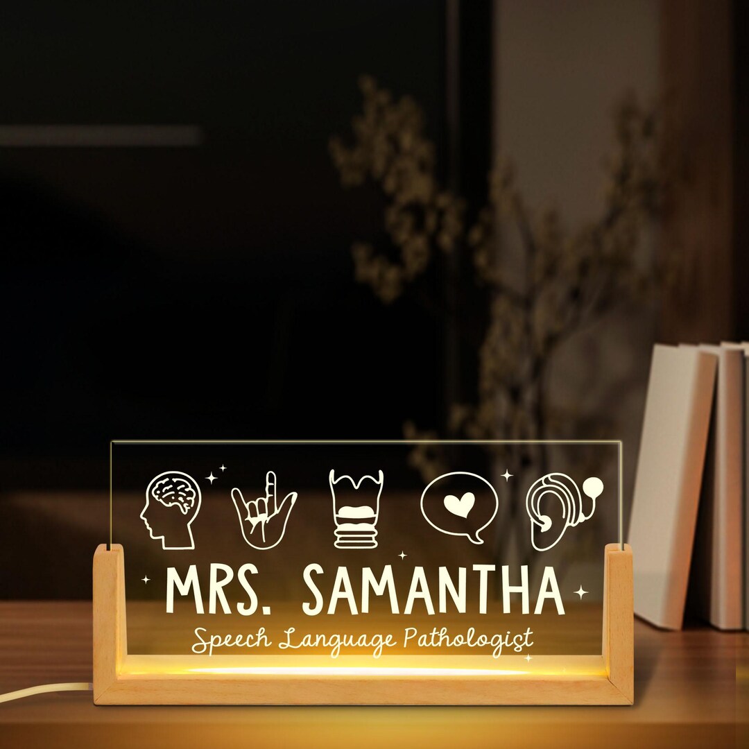 Speech Pathologist Desk Sign, Custom Speech Language Pathologist Light ...