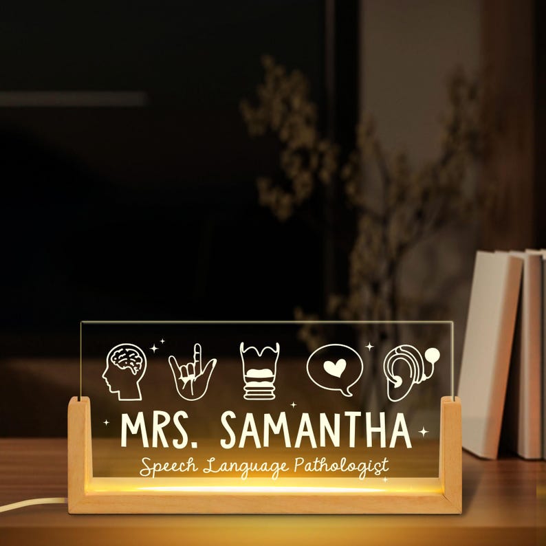 Speech Pathologist Desk Sign, Custom Speech Language Pathologist Light ...