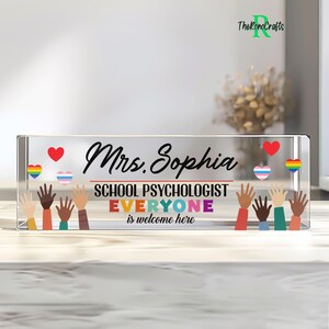 Custom Name Plate for Desk, Teacher Name Plate, Psychologist Gift ...