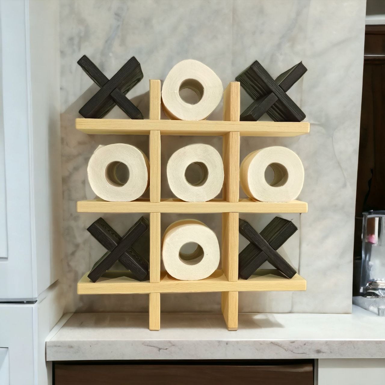 Natural Wood Toilet Paper Holder Wall Mount Toilet Roll Holder Loo Roll ...