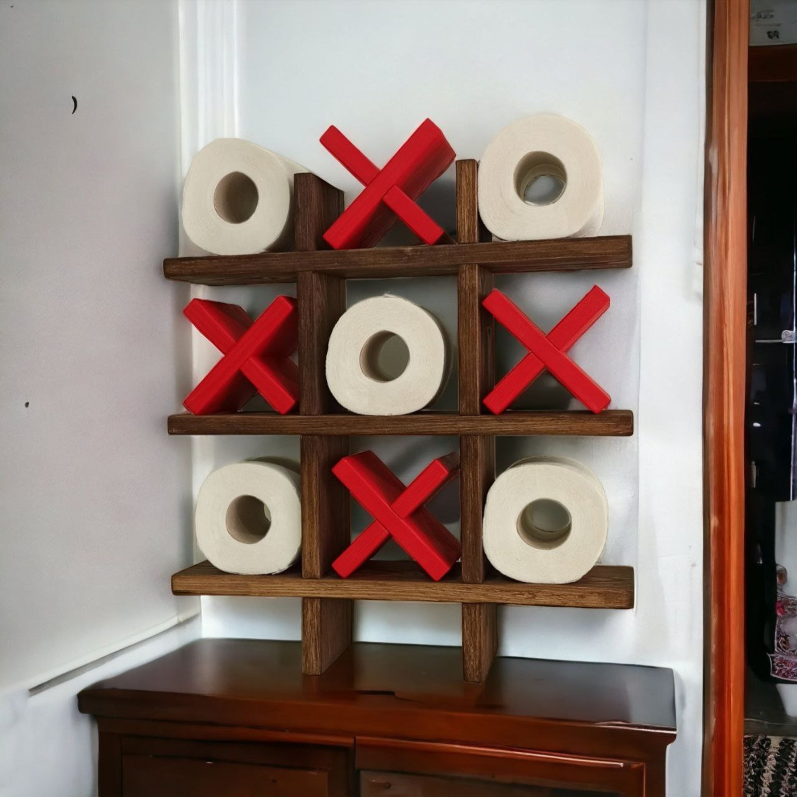 Natural Wood Toilet Paper Holder Wall Mount Toilet Roll Holder Loo Roll ...