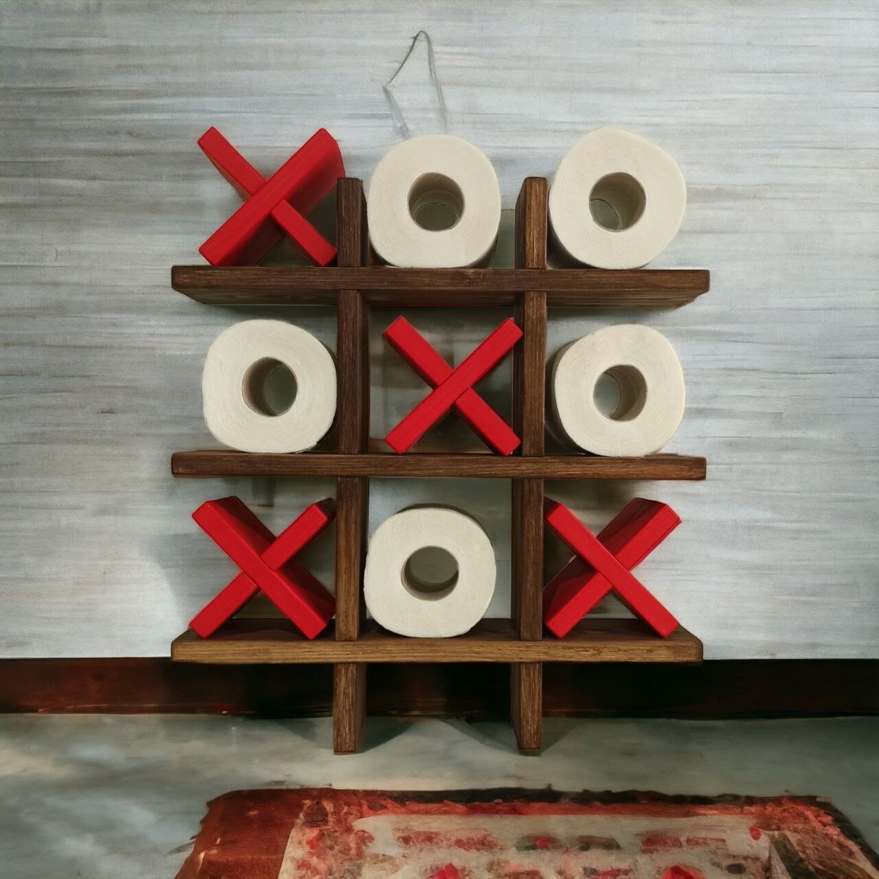 Natural Wood Toilet Paper Holder Wall Mount Toilet Roll Holder Loo Roll ...