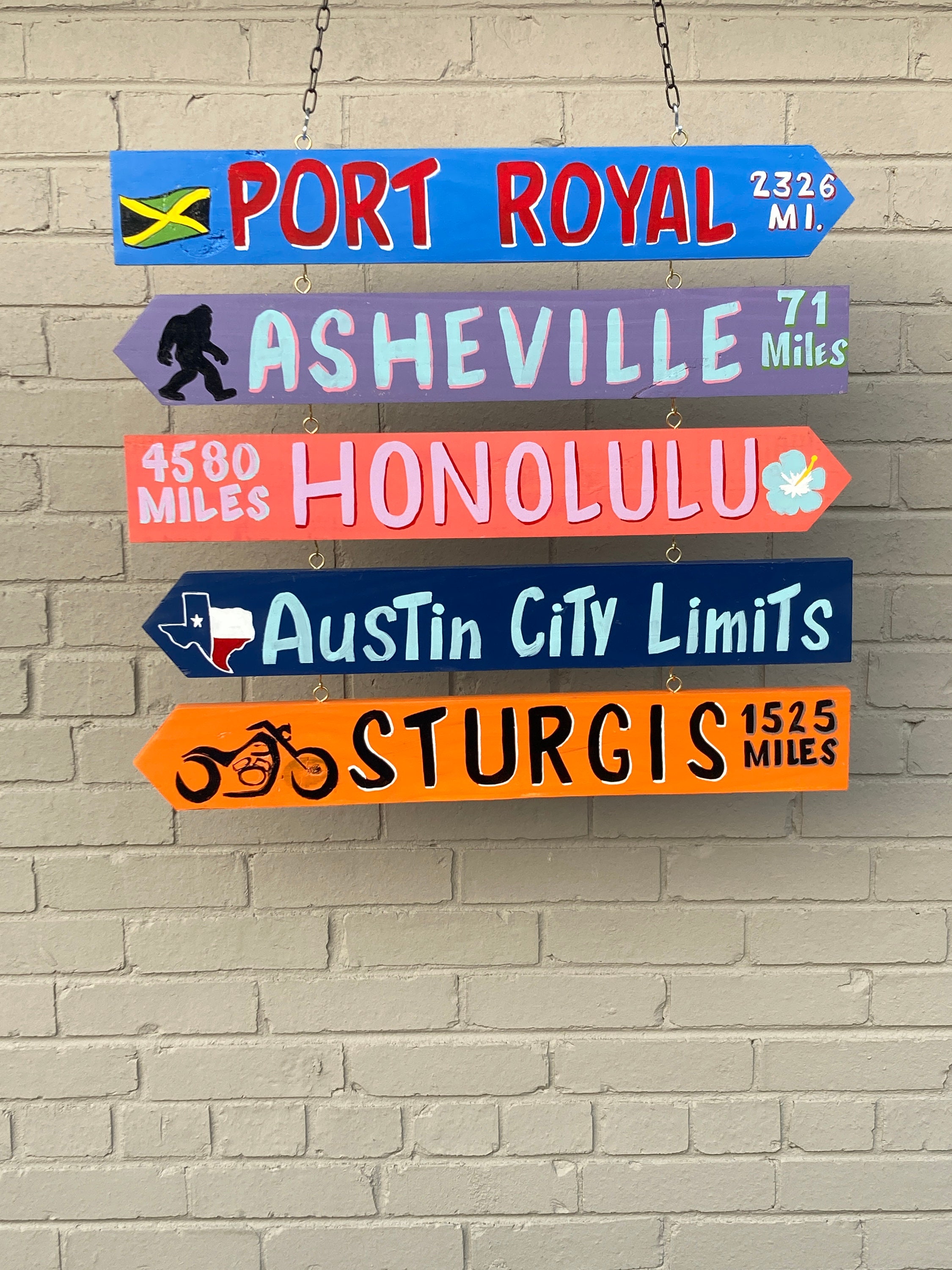 Directional Signs-tropical Signs, Handmade Destination Arrow Signs-all ...
