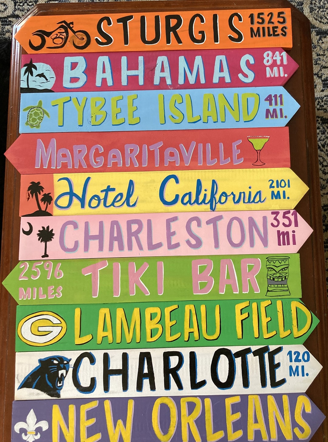 Directional Signs-tropical Signs, Handmade Destination Arrow Signs-all ...