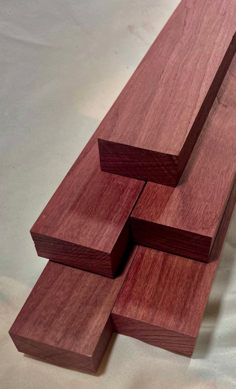 Purpleheart Wood Strips, 2"x24", 1" Thick, Hardwood Lumber, 2-piece ...