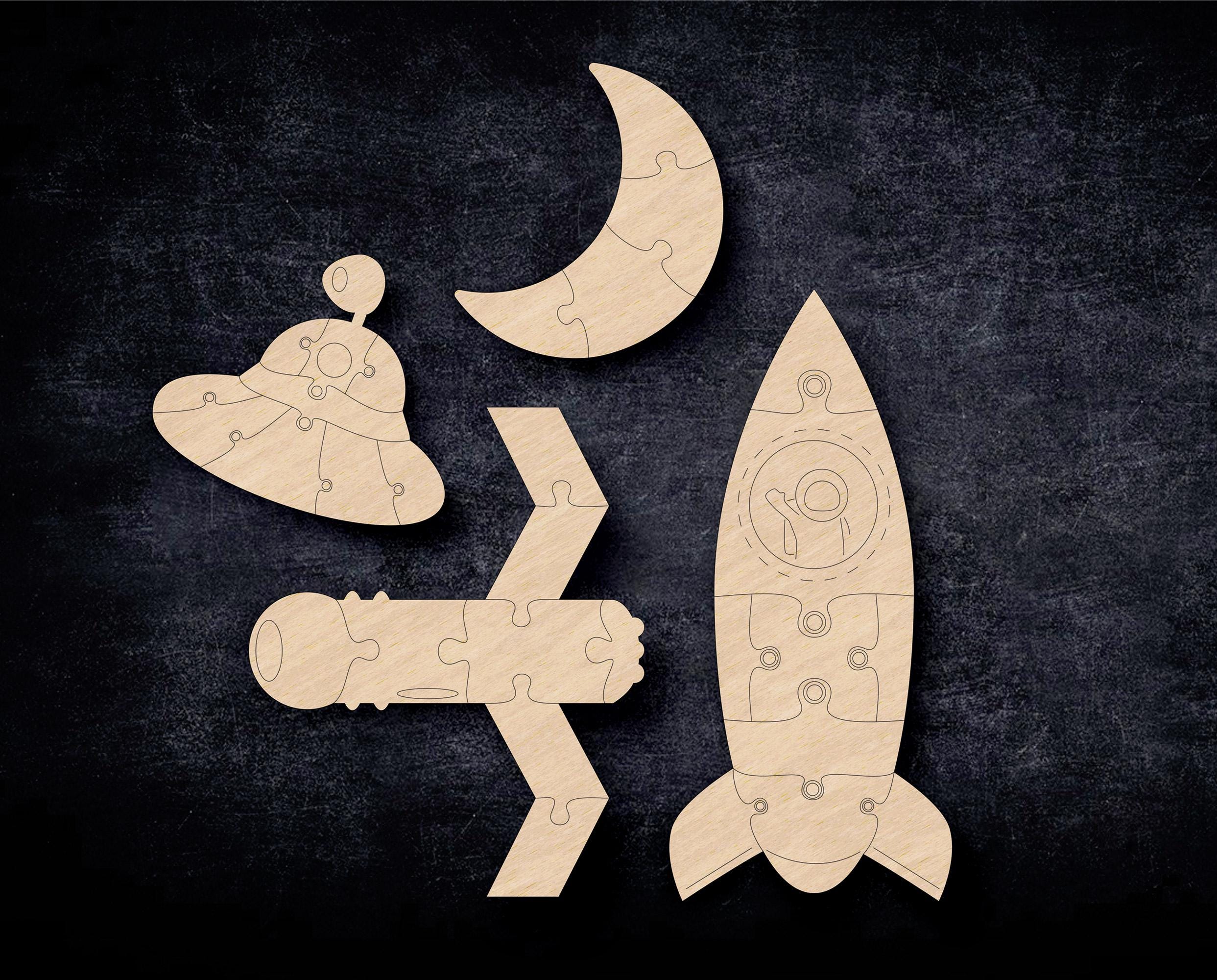 Space Puzzle Laser Svg, Space Planetary Kids Puzzle Svg Laser - Etsy