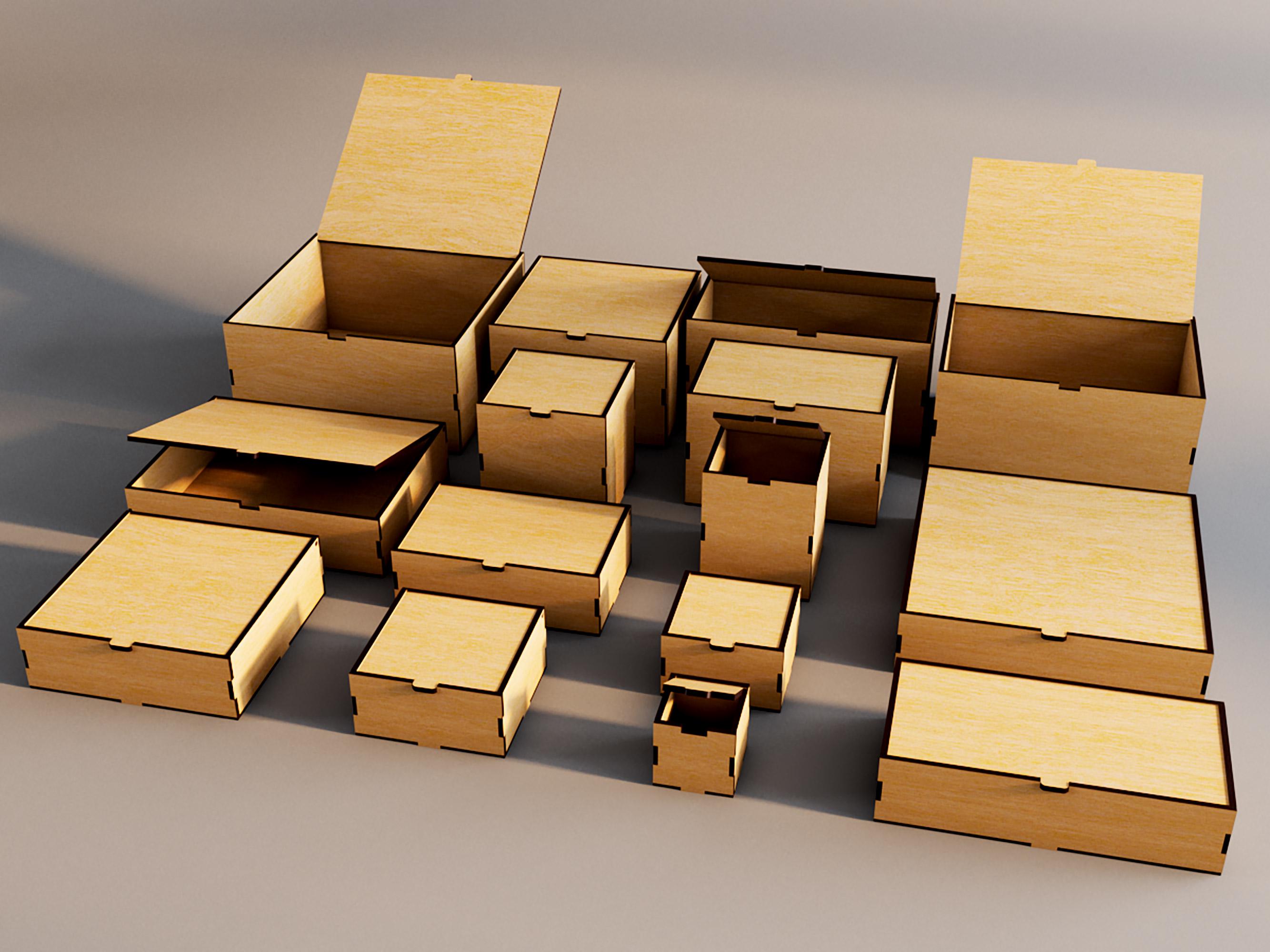 Laser Cut Box SVG Template With Flip up Lid - Storage Box - 15 ...