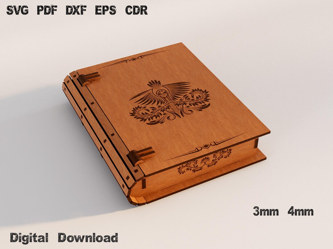 Book Box Laser Cut Svg Files, Wood Gift Book Box - Etsy