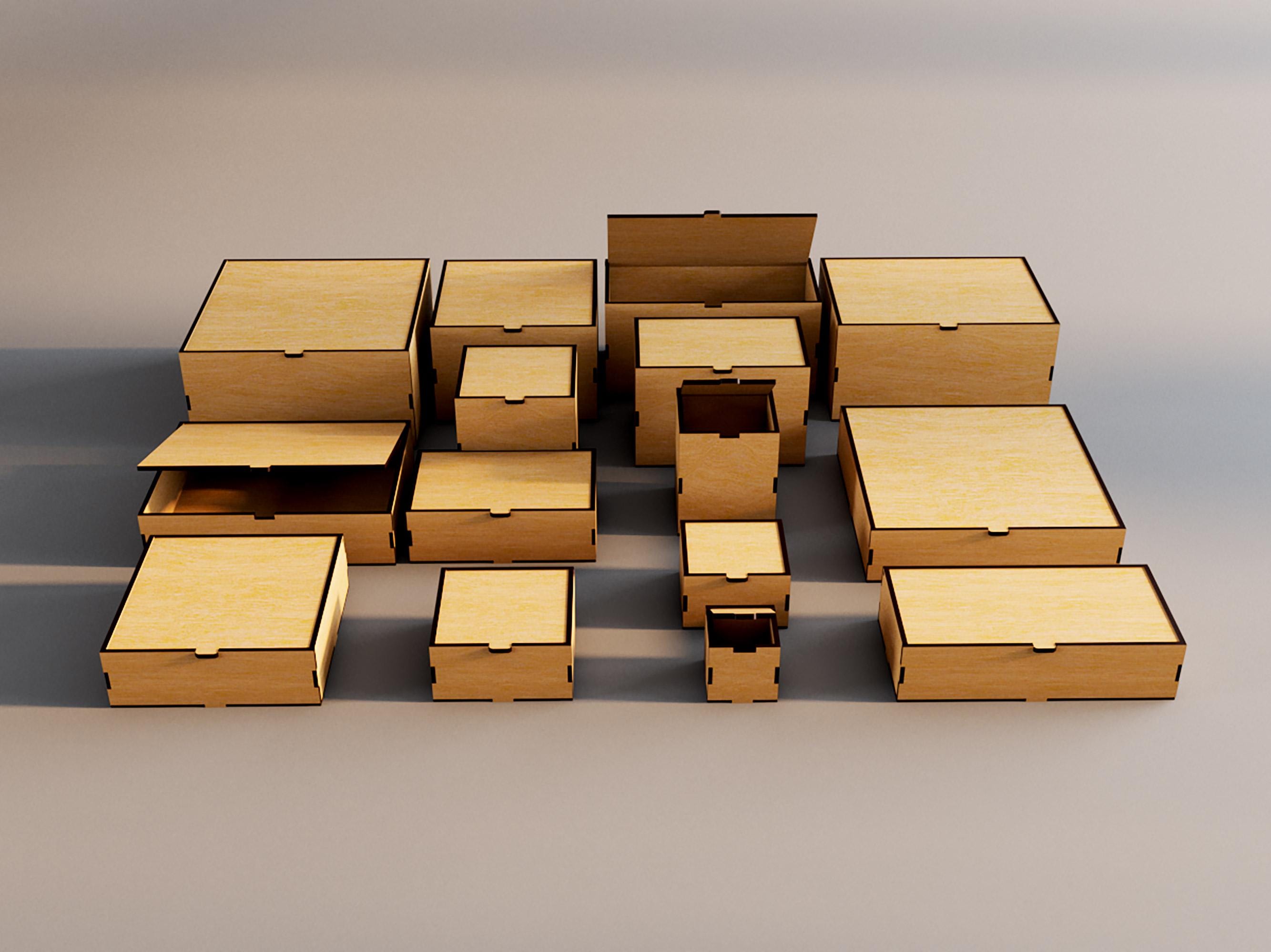 Laser Cut Box SVG Template With Flip up Lid - Storage Box - 15 ...