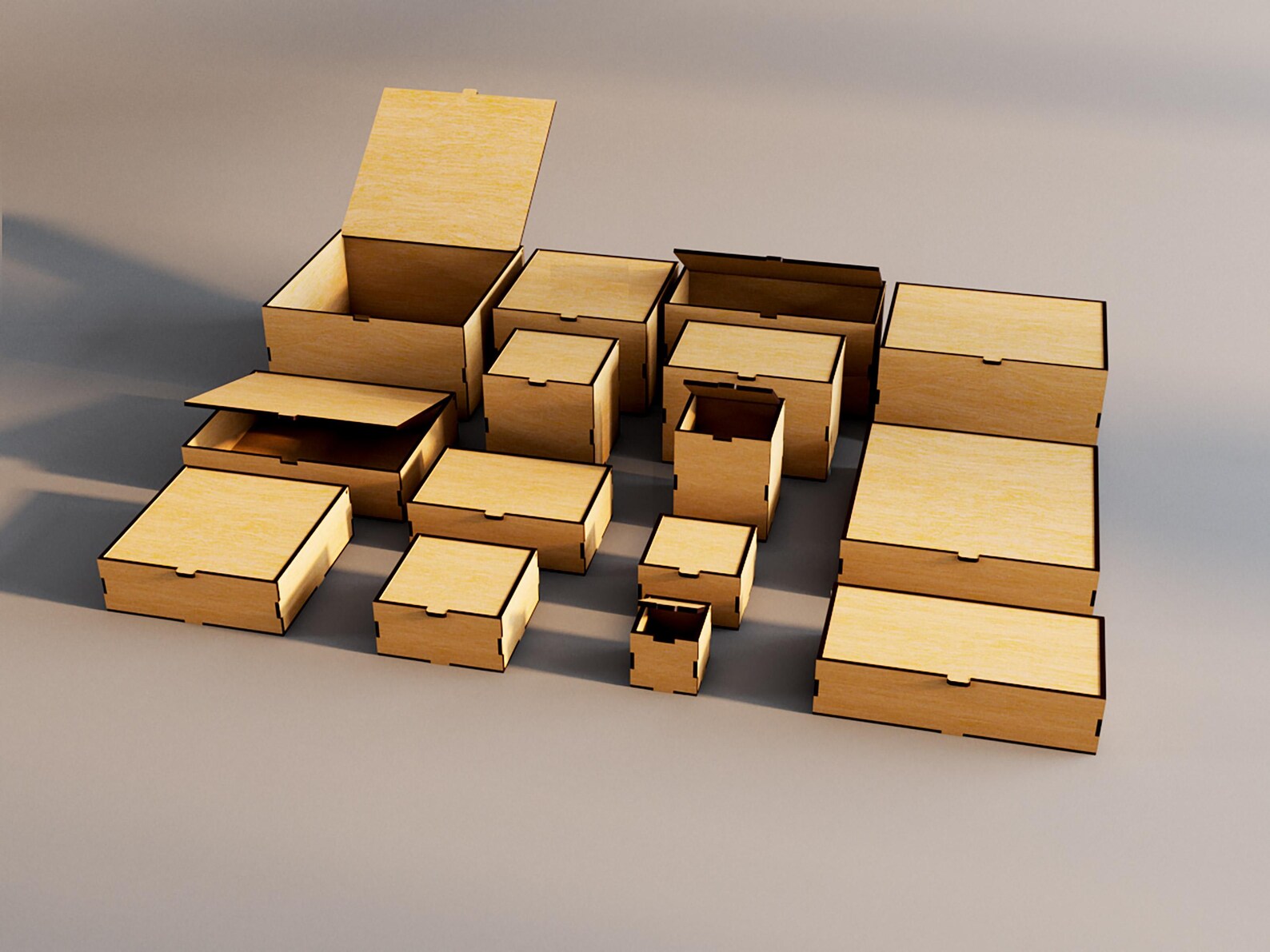 Laser Cut Box SVG Template With Flip up Lid - Storage Box - 15 ...