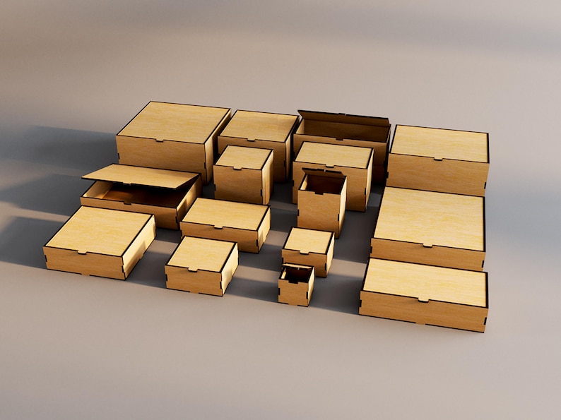 Laser Cut Box SVG Template With Flip up Lid - Storage Box - 15 ...