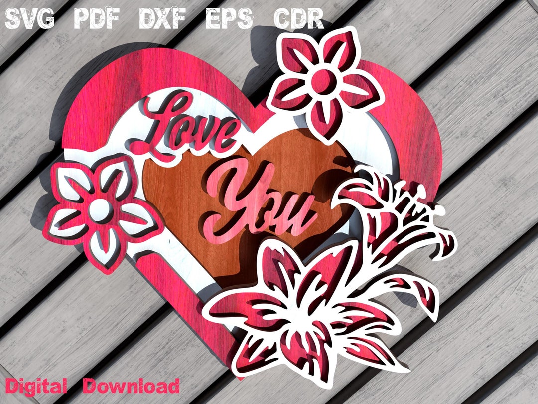 Love Sign SVG Digital Download, Love You Decor Laser Svg - Etsy