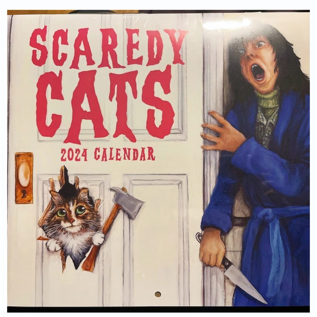 Monthly Calendar 2024, Horror Movie Cat Parody 12 Month Wall Calendar ...