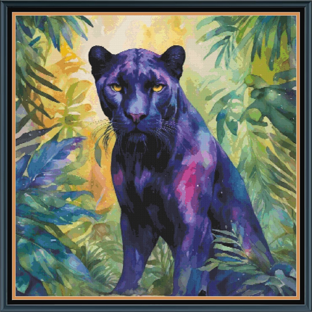Watercolor Panther Cross Stitch Pattern - PDF Download -PK Compatible ...