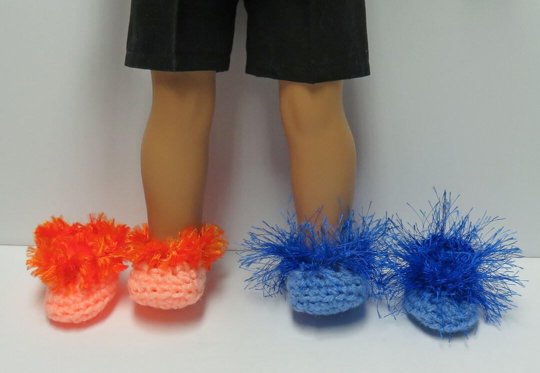 2 Pair 18 Doll Crocheted Slippers - Etsy