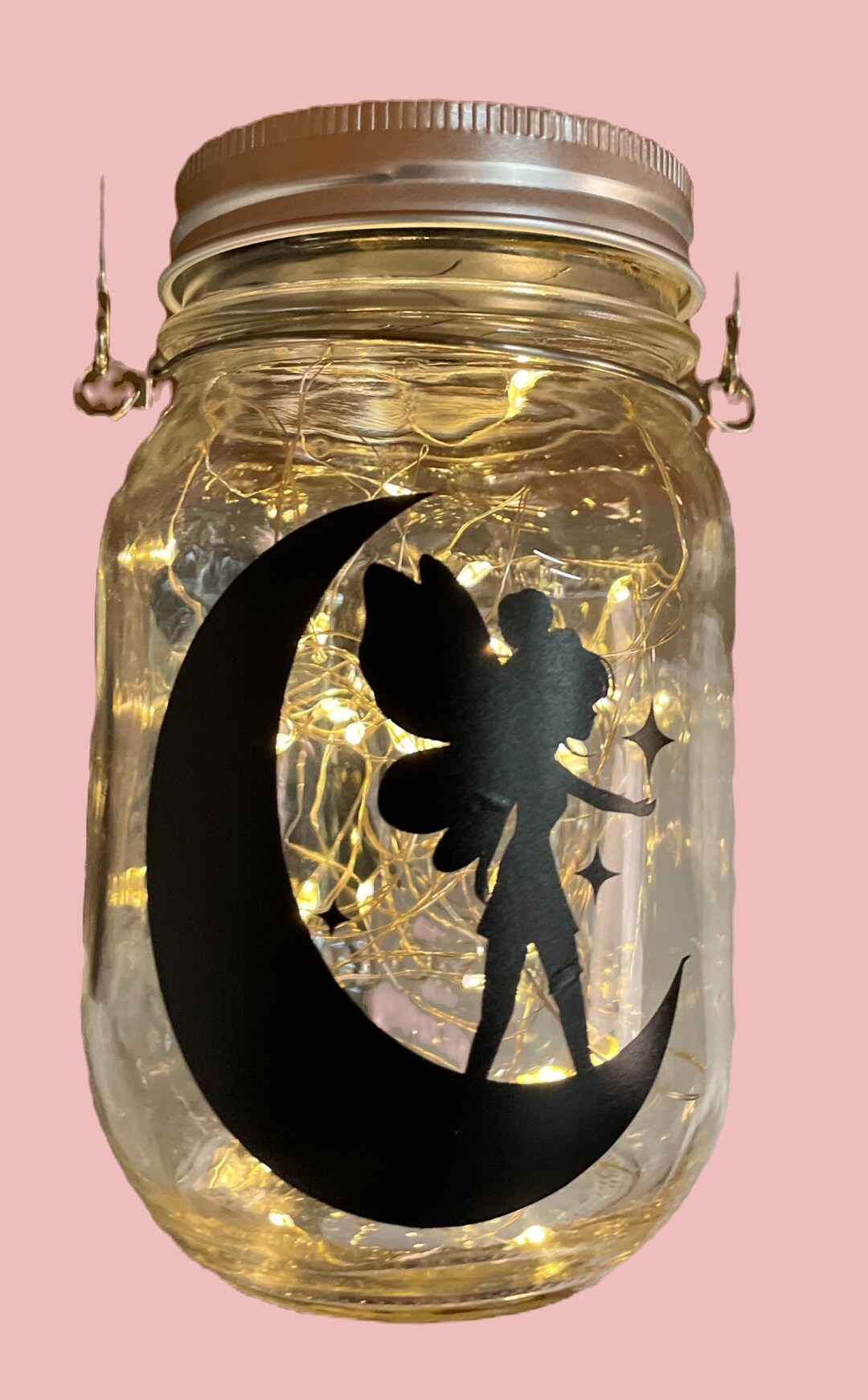 Tinkerbell on the Moon Fairy Lights - Etsy