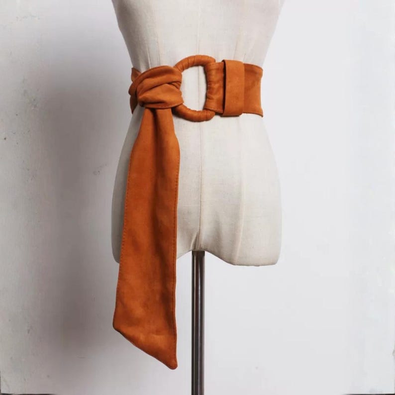 Women’s Vintage Fleece Wide Waist Belt – Deerskin Style Elegant Dress ...