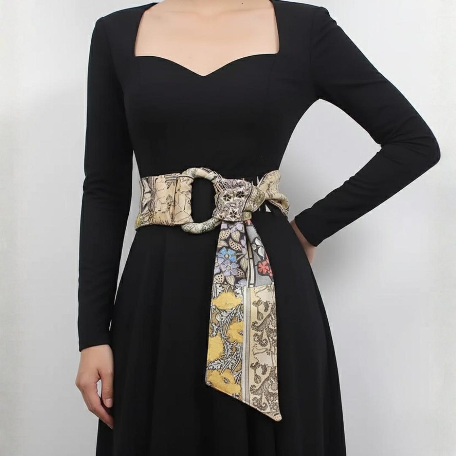 Women’s Vintage Fleece Wide Waist Belt – Deerskin Style Elegant Dress ...