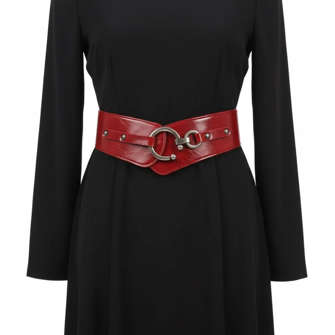 Vintage-inspired Wide Waist Belt for Women – Faux Leather Cinch Belt ...