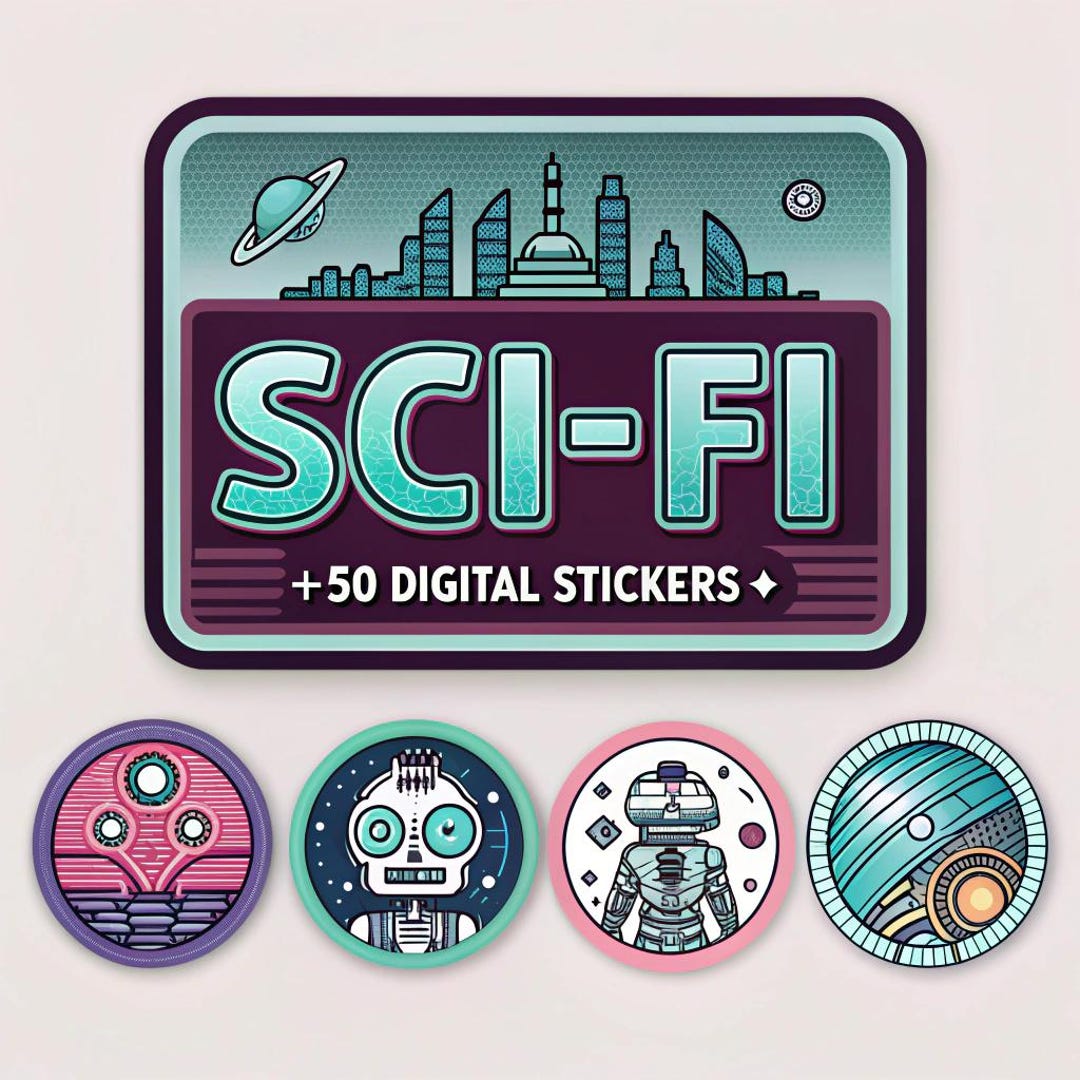 Sci-fi Digital Stickers / Sci-fi Clipart / Digital Planner Stickers ...
