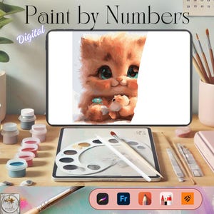 Digital Paint by Numbers - Cuddly Kitten | Instant Download |perfect ...